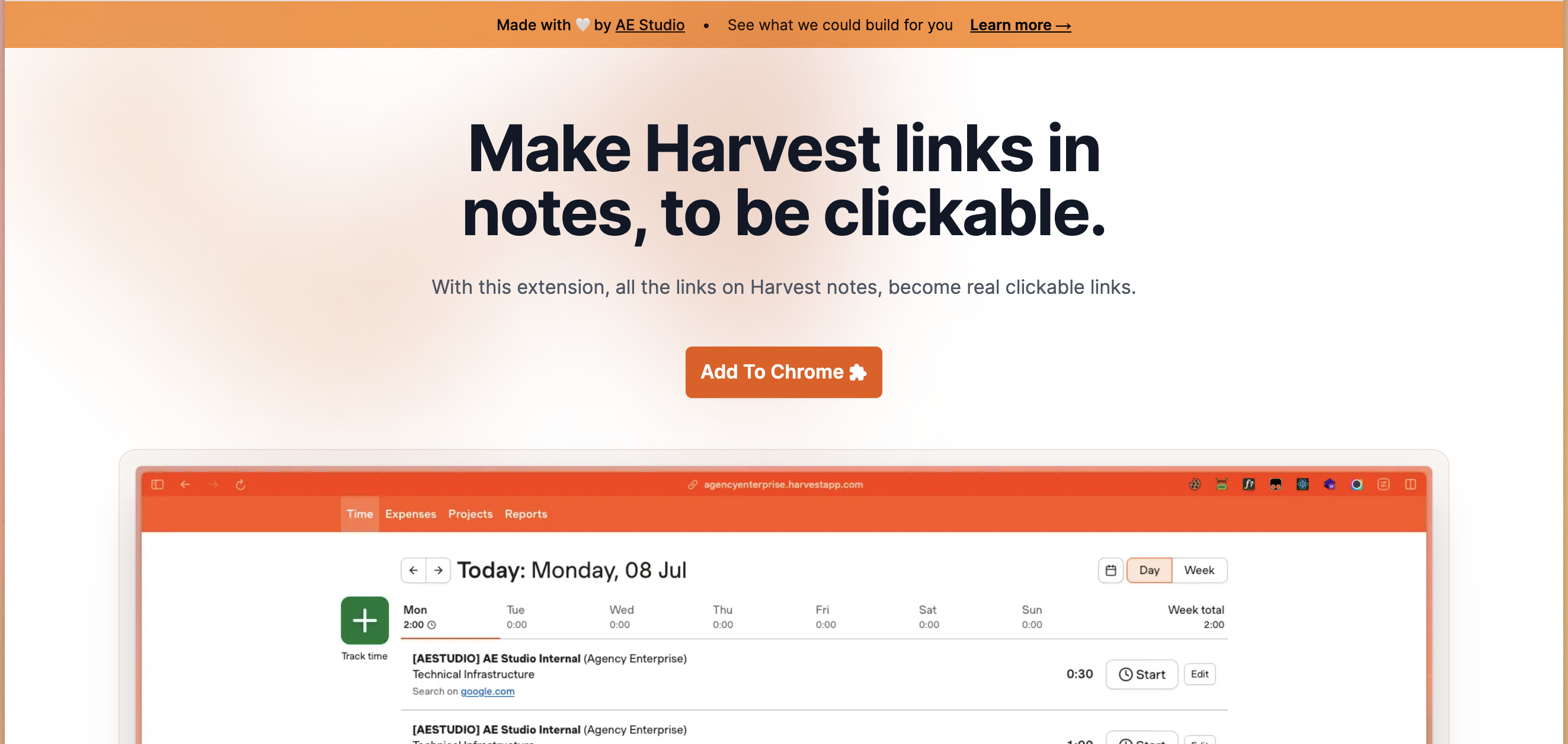 Harvest Clickable Notes - Chrome Extension